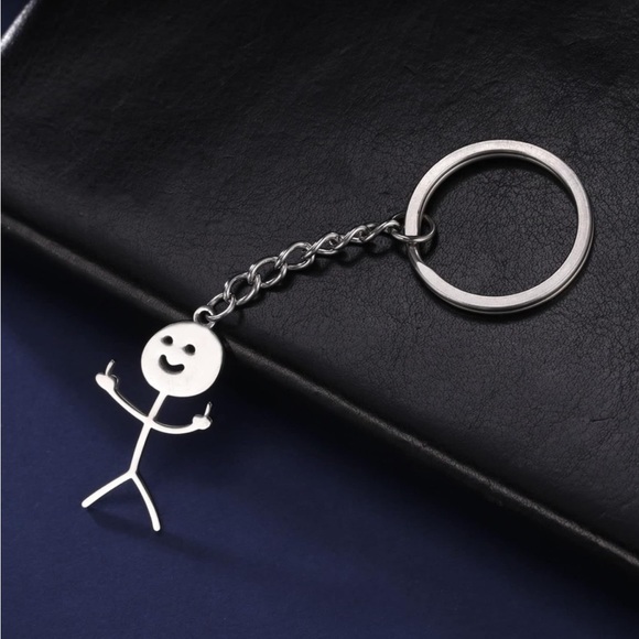 Other | New Stick Man Middle Finger Keychain Stainless Steel | Poshmark
